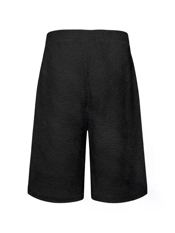 Emporio Armani Embossed Drawstring Bermuda Shorts - Black