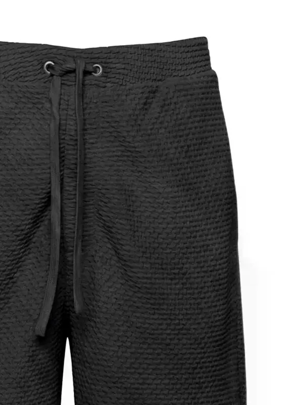 Emporio Armani Embossed Drawstring Bermuda Shorts - Black