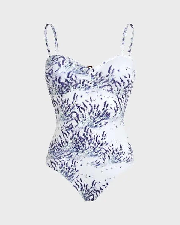 Vilebrequin Bandeau One-piece Swimsuit With Tortoiseshell Ring Detail - White