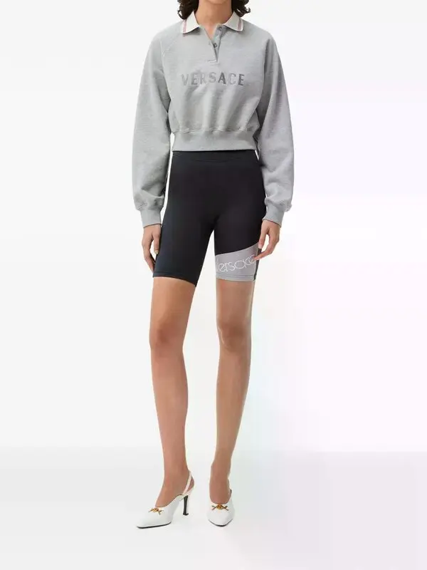 Versace Embroidered Logo Bicycle Shorts