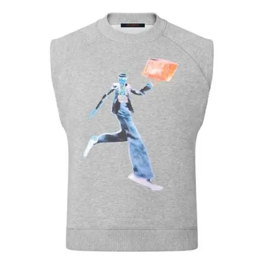 LOUIS VUITTON Sleeveless Graphic Sweatshirt - Grey