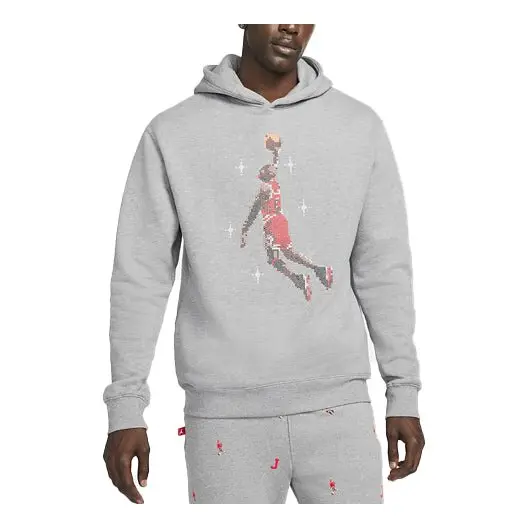 JORDAN Essentials Pixel Printing Basketball Sports Fleece Hoodie - Multi-color