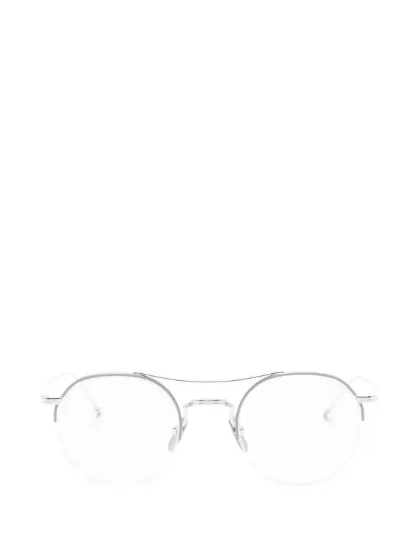 Thom Browne Round-frame Double-bridge Glasses - Silver