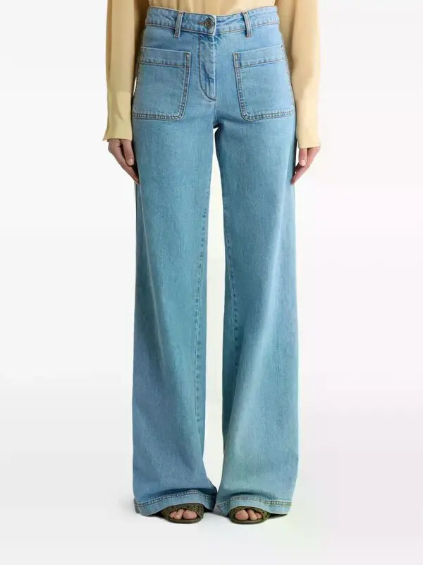 Etro Embroidered Logo Flared Jeans
