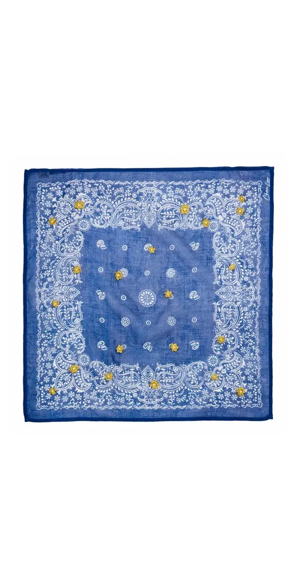 Chan Luu Embroidered Bandana - Vallarta Blue