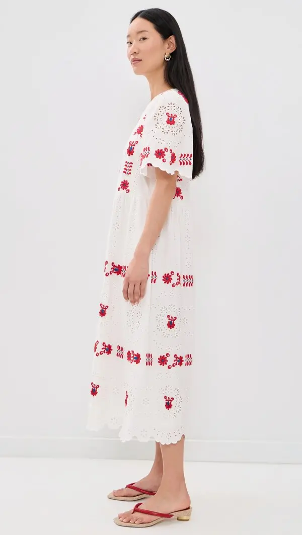 Sea Catharina Embroidered Midi Dress