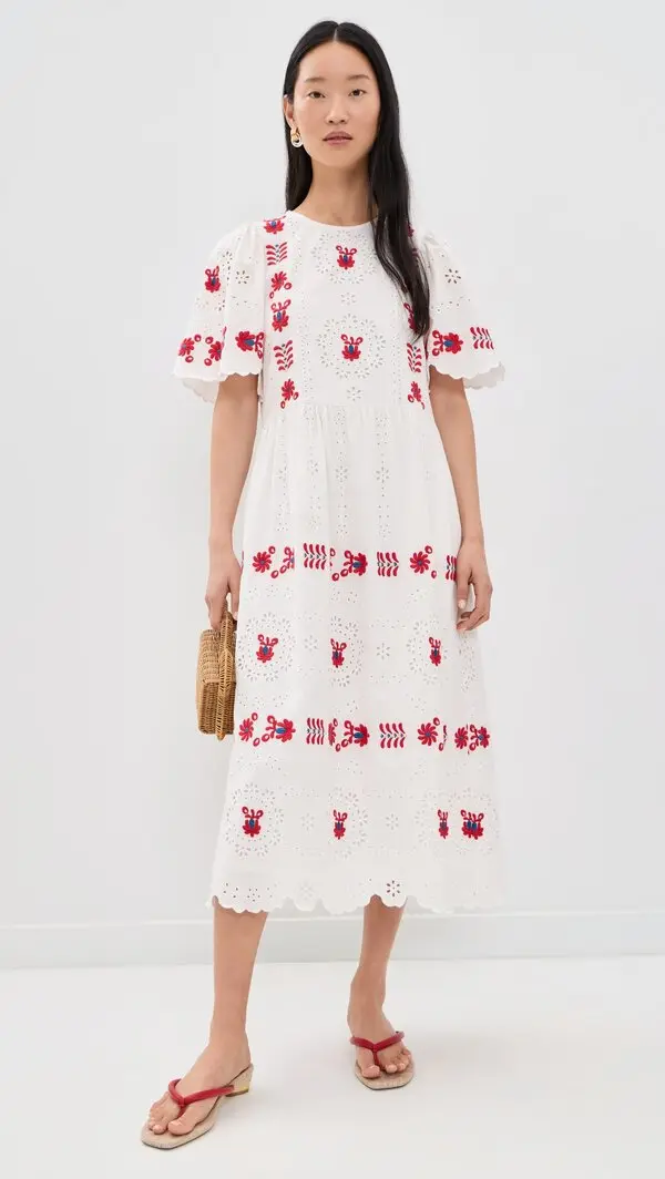 Sea Catharina Embroidered Midi Dress