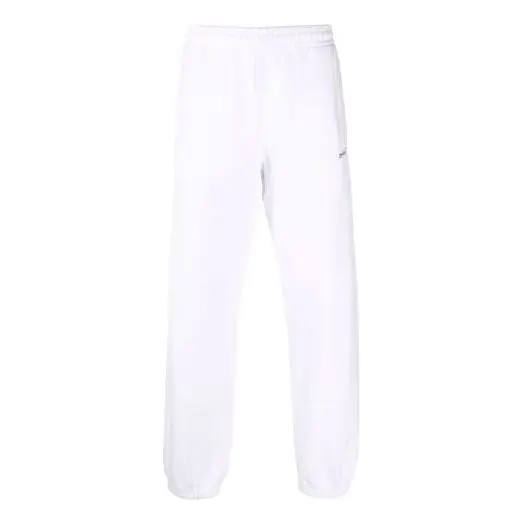 Off-White Fw21 Elastic Waistband Sports Pants/trousers/joggers - White