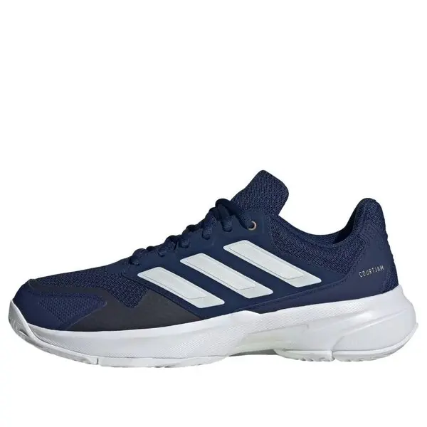Adidas Courtjam Control 3 Tennis Shoes - Dark Blue/zero Metalic/cloud White