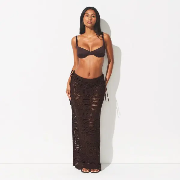 SKIMS Crochet Long Skirt | Deep Neutral | | Swim Cover Ups - Phoenix