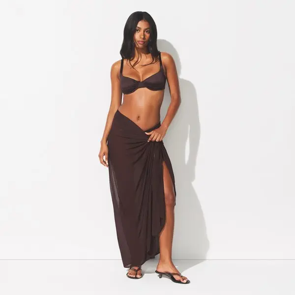 SKIMS Sheer Sarong | Deep Neutral | 2xs | Swim Cover Ups - Phoenix