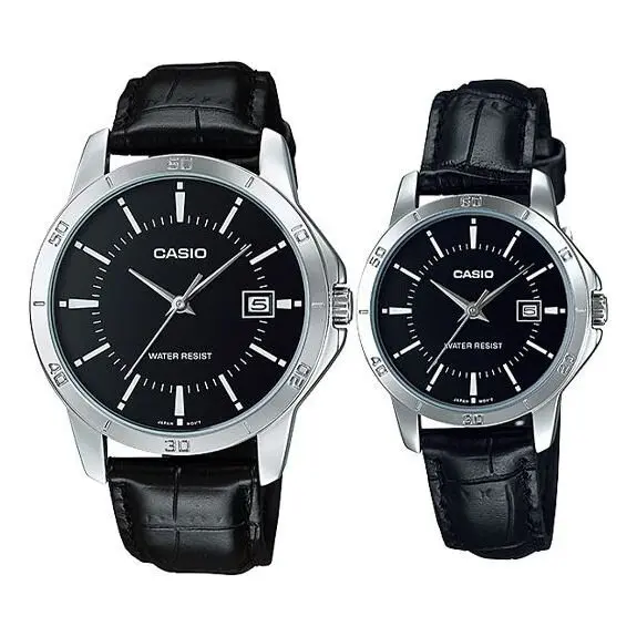 Casio Couple Quartz Analog Watch - Black