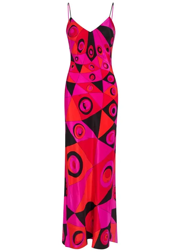 Emilio Pucci Printed Silk Maxi Dress - Pink