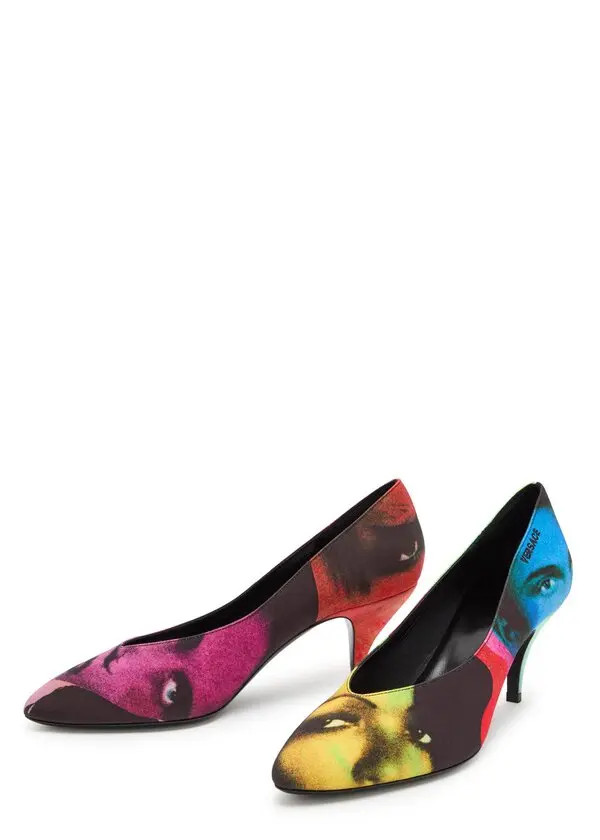 Versace Tina 65 Printed Faille Pumps