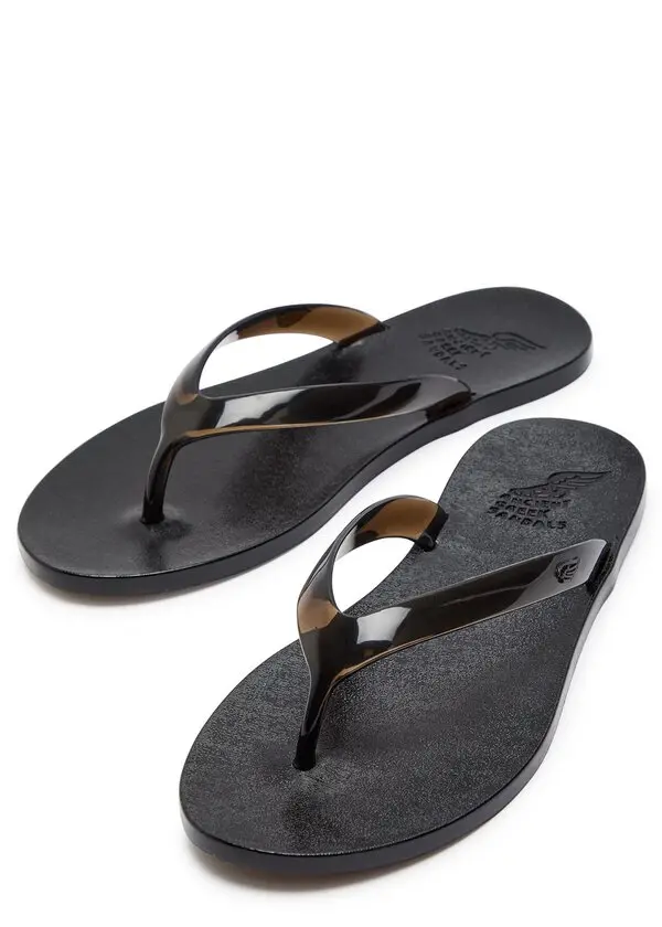 ANCIENT GREEK SANDALS Rubber Flip Flops - Black