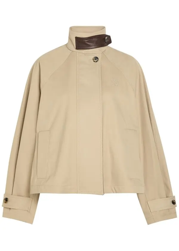 Loewe Leather-trimmed Cotton And Silk-blend Jacket