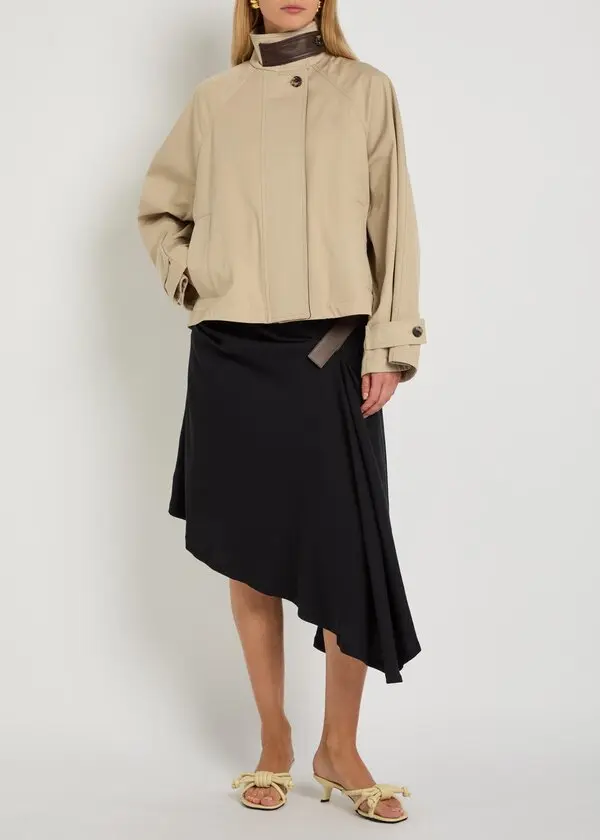 Loewe Leather-trimmed Cotton And Silk-blend Jacket
