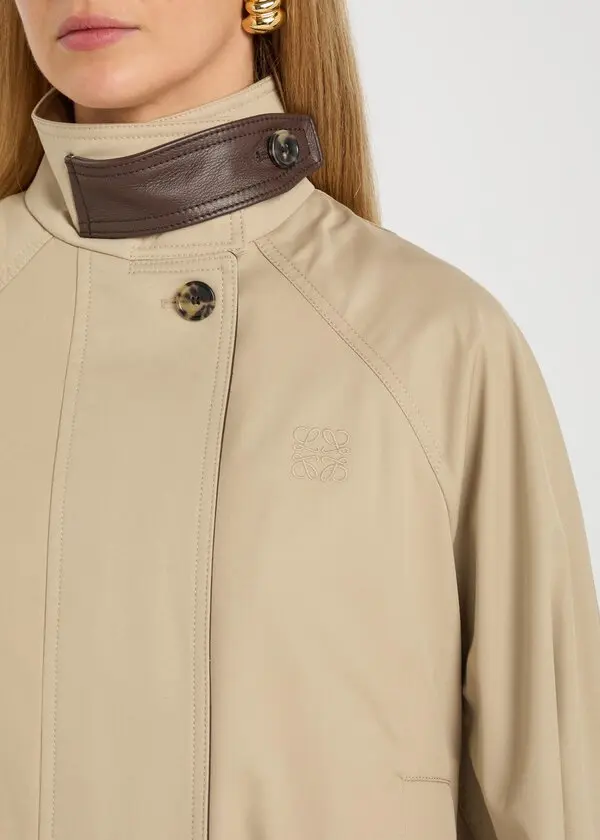 Loewe Leather-trimmed Cotton And Silk-blend Jacket