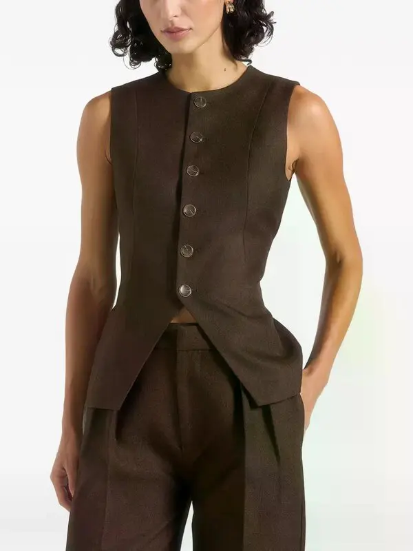 Manière De Voir Tailored Crew Neck Cinch Waistcoat