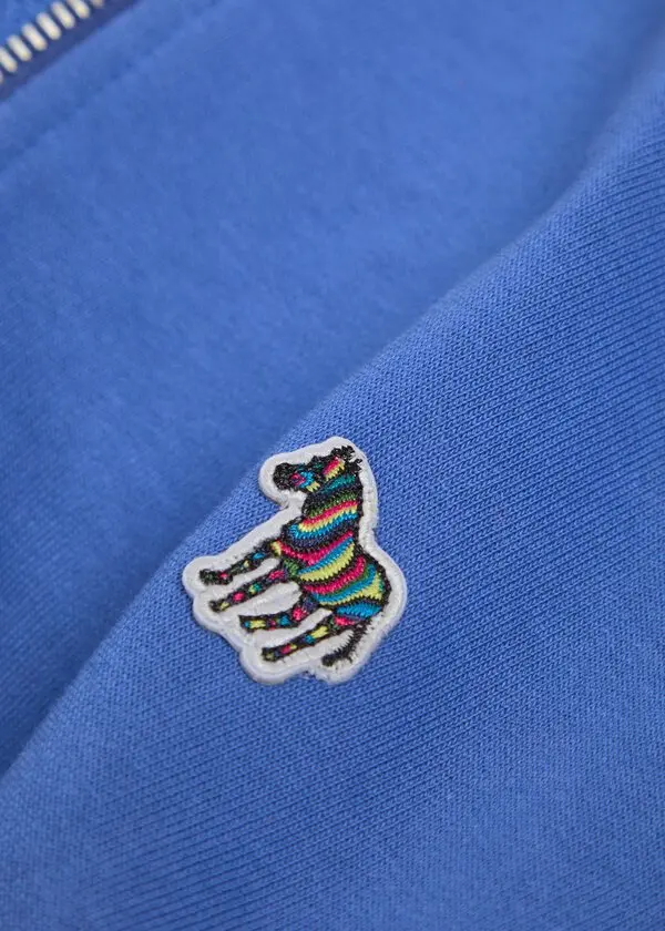 Paul Smith Appliquéd Half-zip Cotton Sweatshirt - Blue