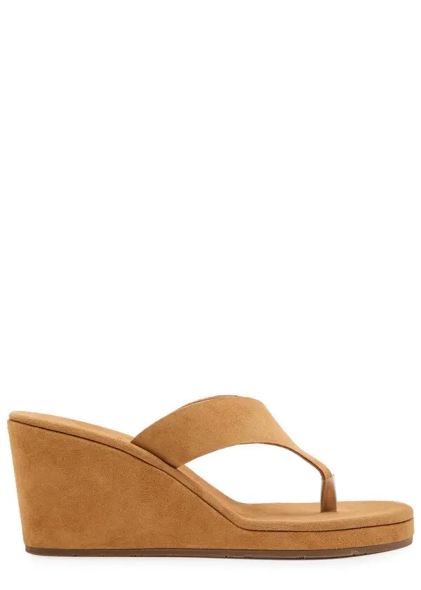 ANCIENT GREEK SANDALS Charys Suede Wedges - Camel