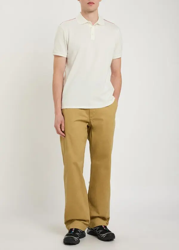 Moncler Logo-appliquéd Piqué Cotton Polo Shirt - White