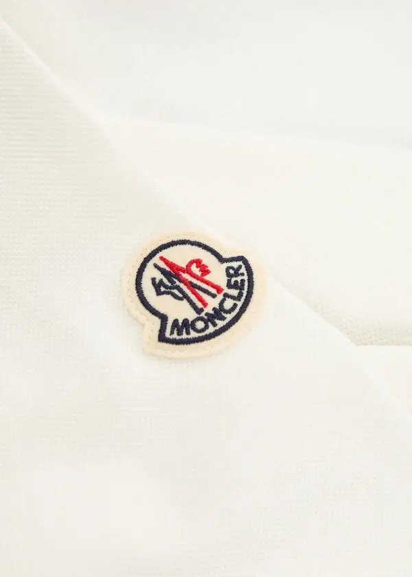 Moncler Logo-appliquéd Piqué Cotton Polo Shirt - White