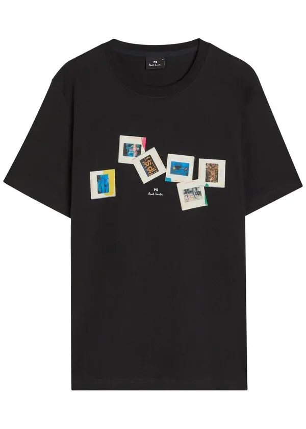 Paul Smith Slides Printed Cotton T-shirt - Black