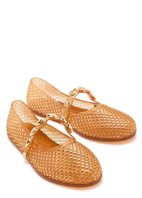 ANCIENT GREEK SANDALS Iro Shell-embellished Sandals - Caramel