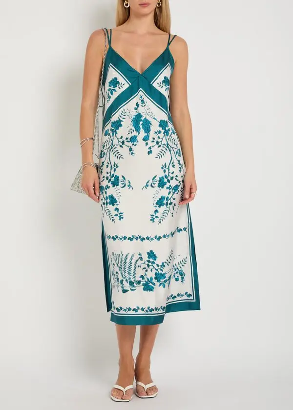 Erdem Printed Silk Midi Dress