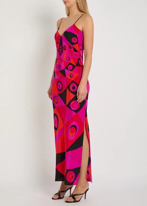 Emilio Pucci Printed Silk Maxi Dress - Pink