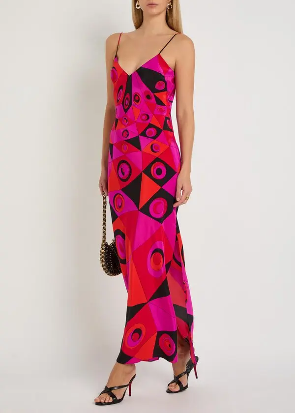 Emilio Pucci Printed Silk Maxi Dress - Pink