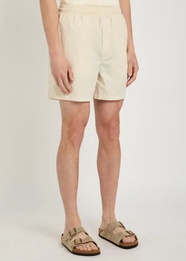 Calvin Klein Embroidered Pinstriped Cotton Shorts