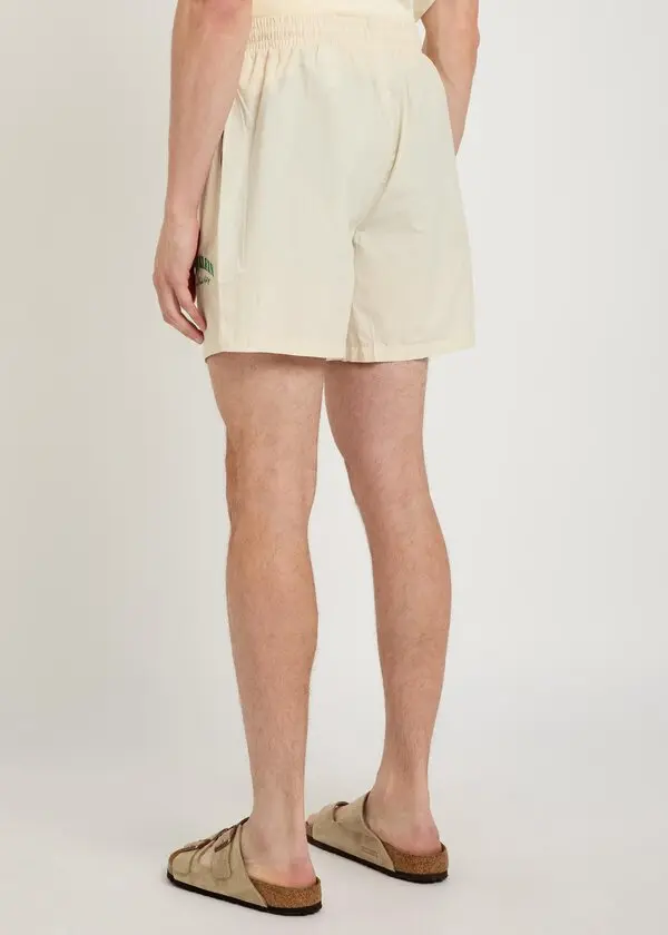 Calvin Klein Embroidered Pinstriped Cotton Shorts
