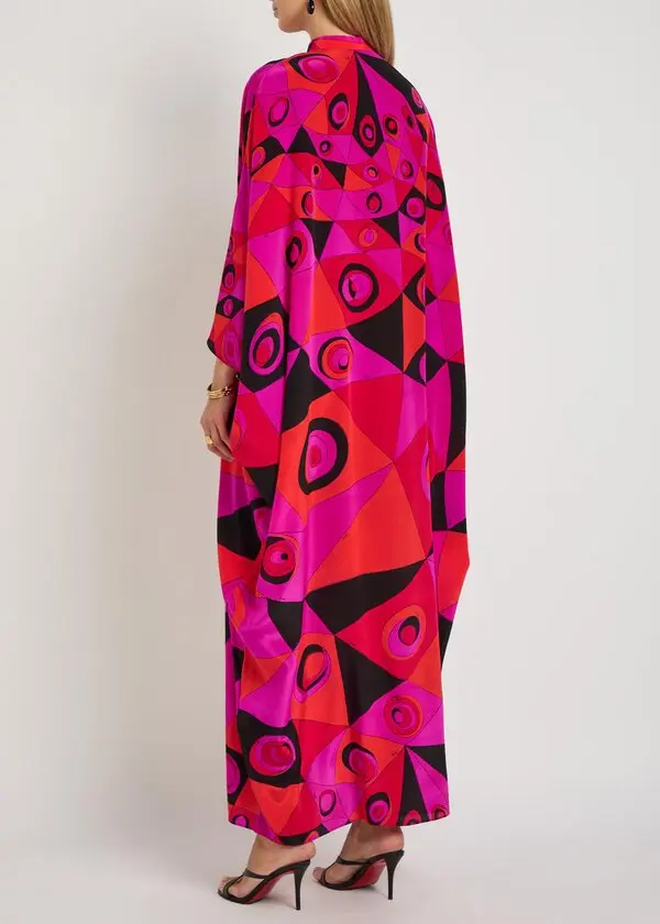 Emilio Pucci Printed Silk Maxi Kaftan Dress - Pink