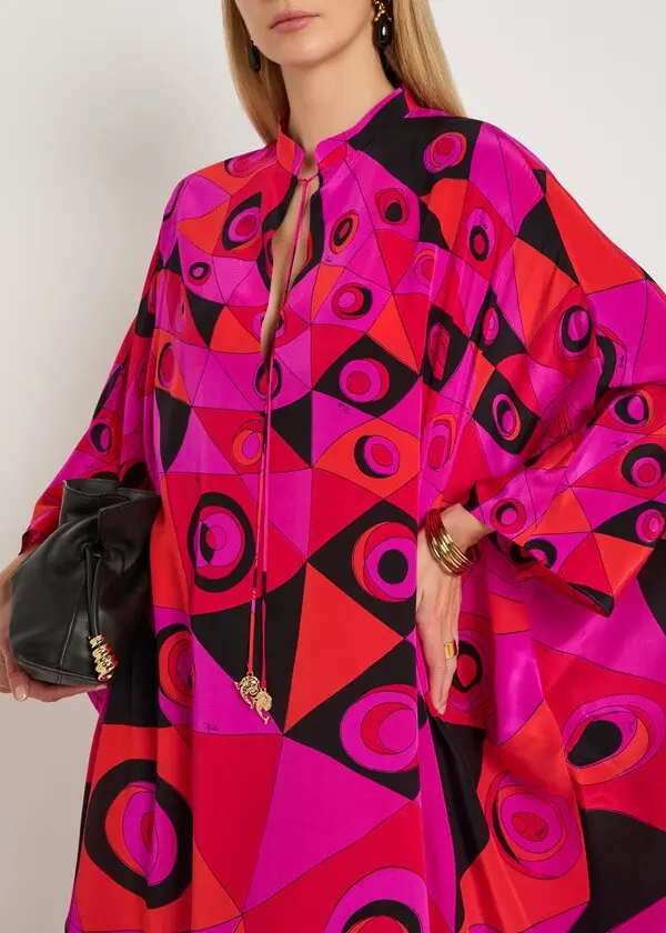 Emilio Pucci Printed Silk Maxi Kaftan Dress - Pink