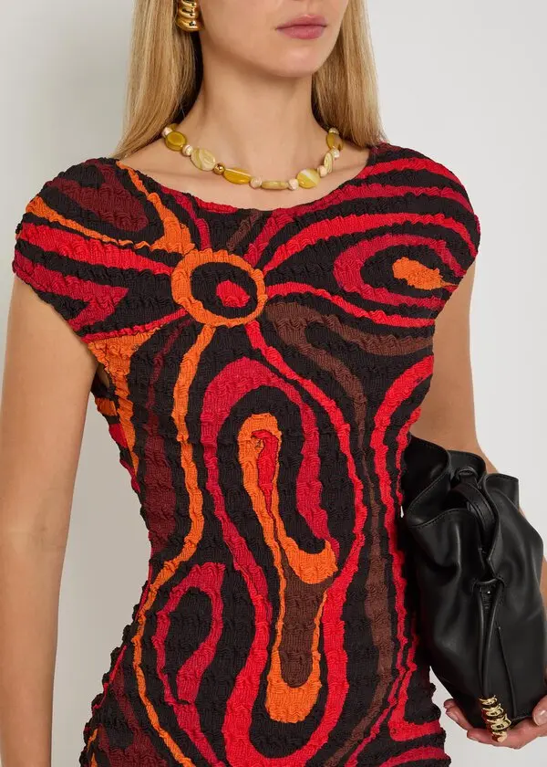 Emilio Pucci Printed Seersucker Mini Dress