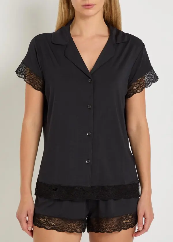 Eberjey Malou Lace-trim Jersey Pyjama Set