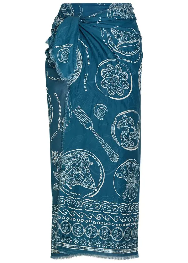 ALEMAIS Alemasis Lucky Printed Cotton Pareo - Blue