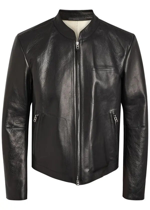 TOM FORD Stand-collar Leather Biker Jacket