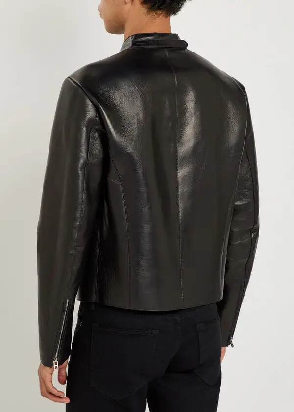 TOM FORD Stand-collar Leather Biker Jacket