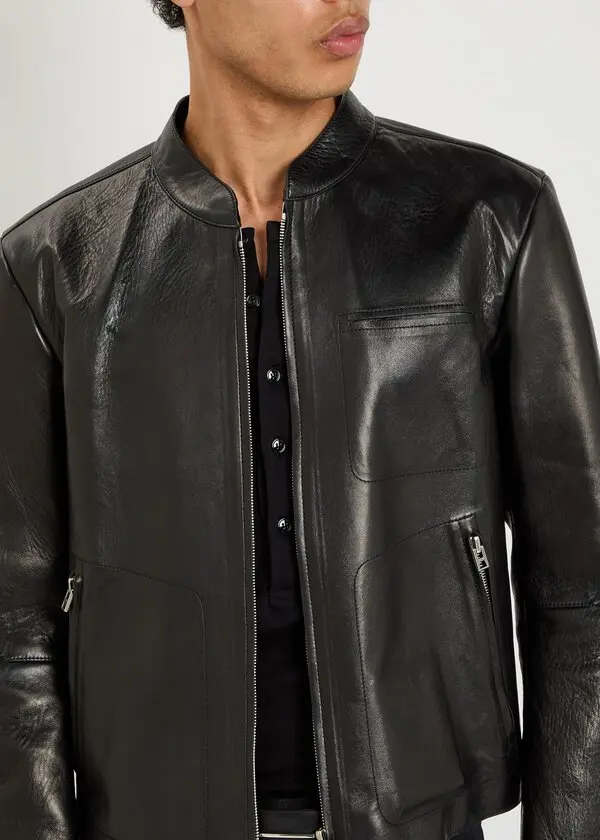 TOM FORD Stand-collar Leather Biker Jacket