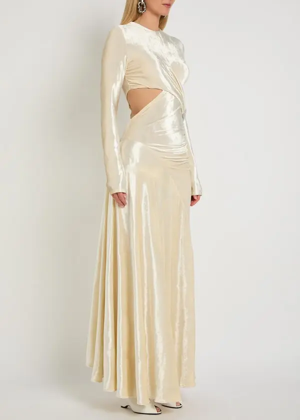 Rabanne Embellished Velour Gown