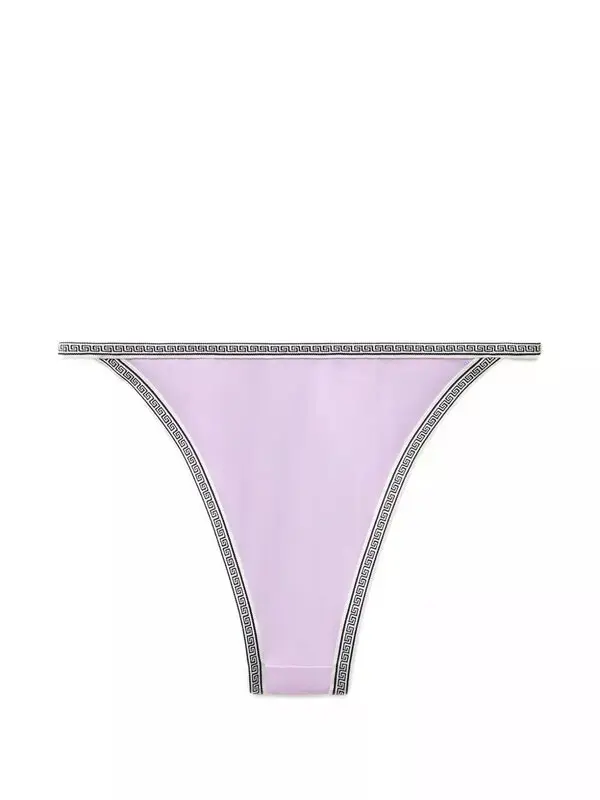 Versace Embroidered Logo Bikini Bottoms - Purple