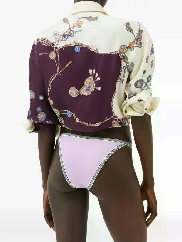 Versace Embroidered Logo Bikini Bottoms