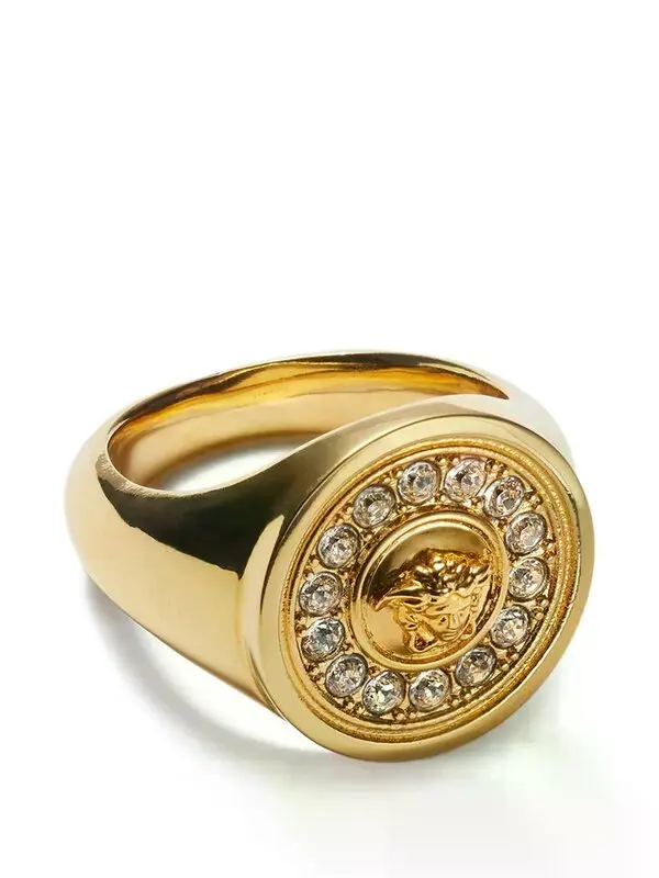 Versace Medusa Crystal Embellished Ring