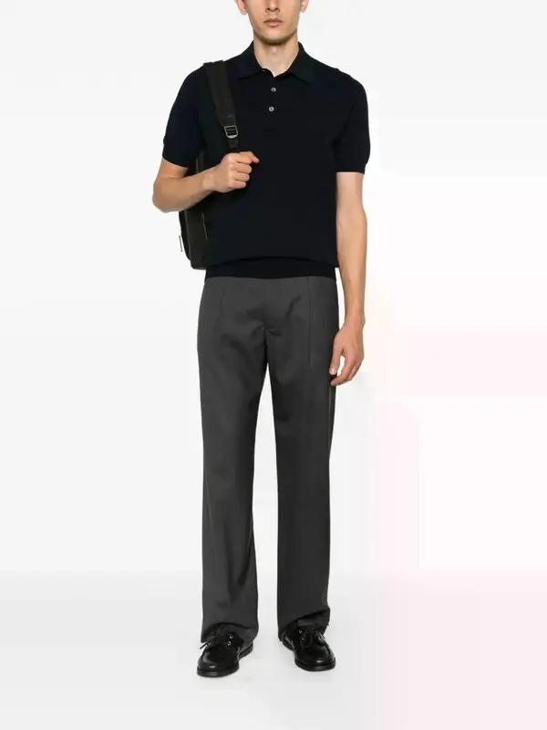 GRAN SASSO Textured-knit Polo Shirt