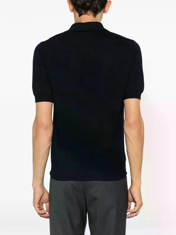 GRAN SASSO Textured-knit Polo Shirt