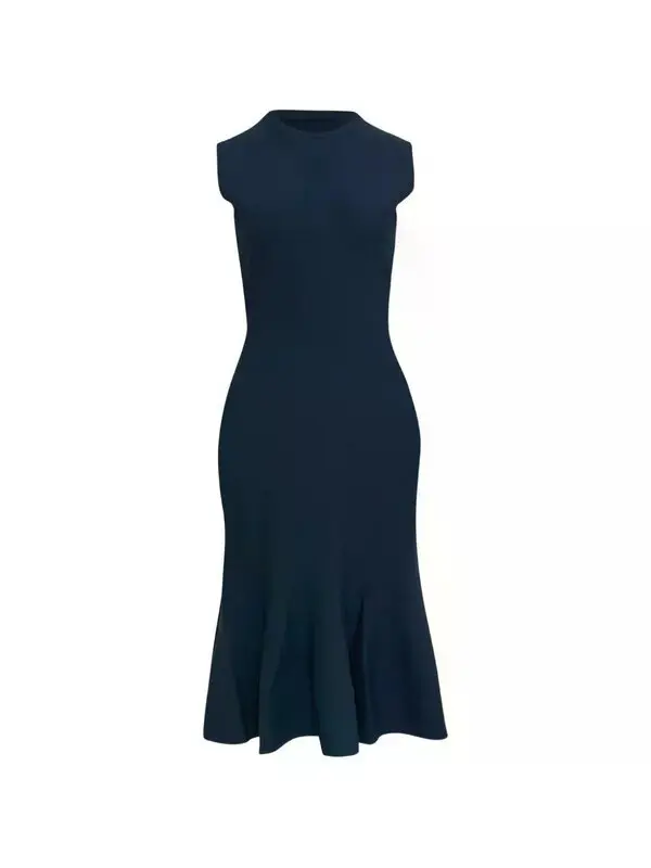 Stella McCartney Sleeveless Fluted-hem Midi Dress - Blue