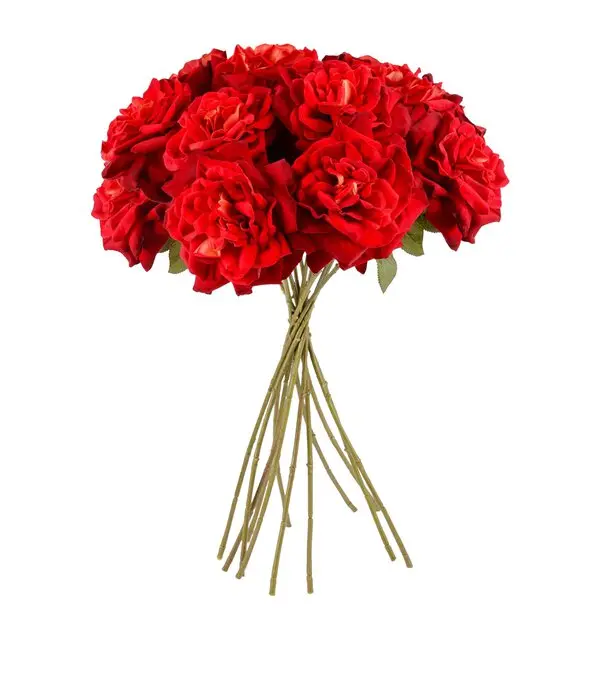 SILK-KA Artificial Rose Flower Bouquet - Red